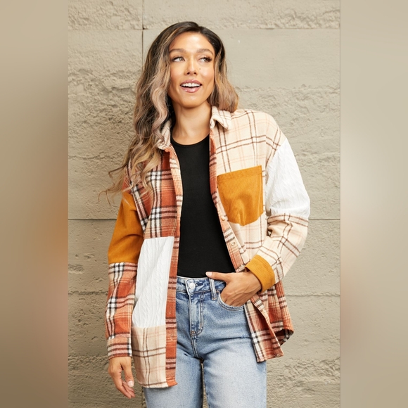 Double Take | Jackets & Coats | Double Take Plaid Color Block Dropped ...
